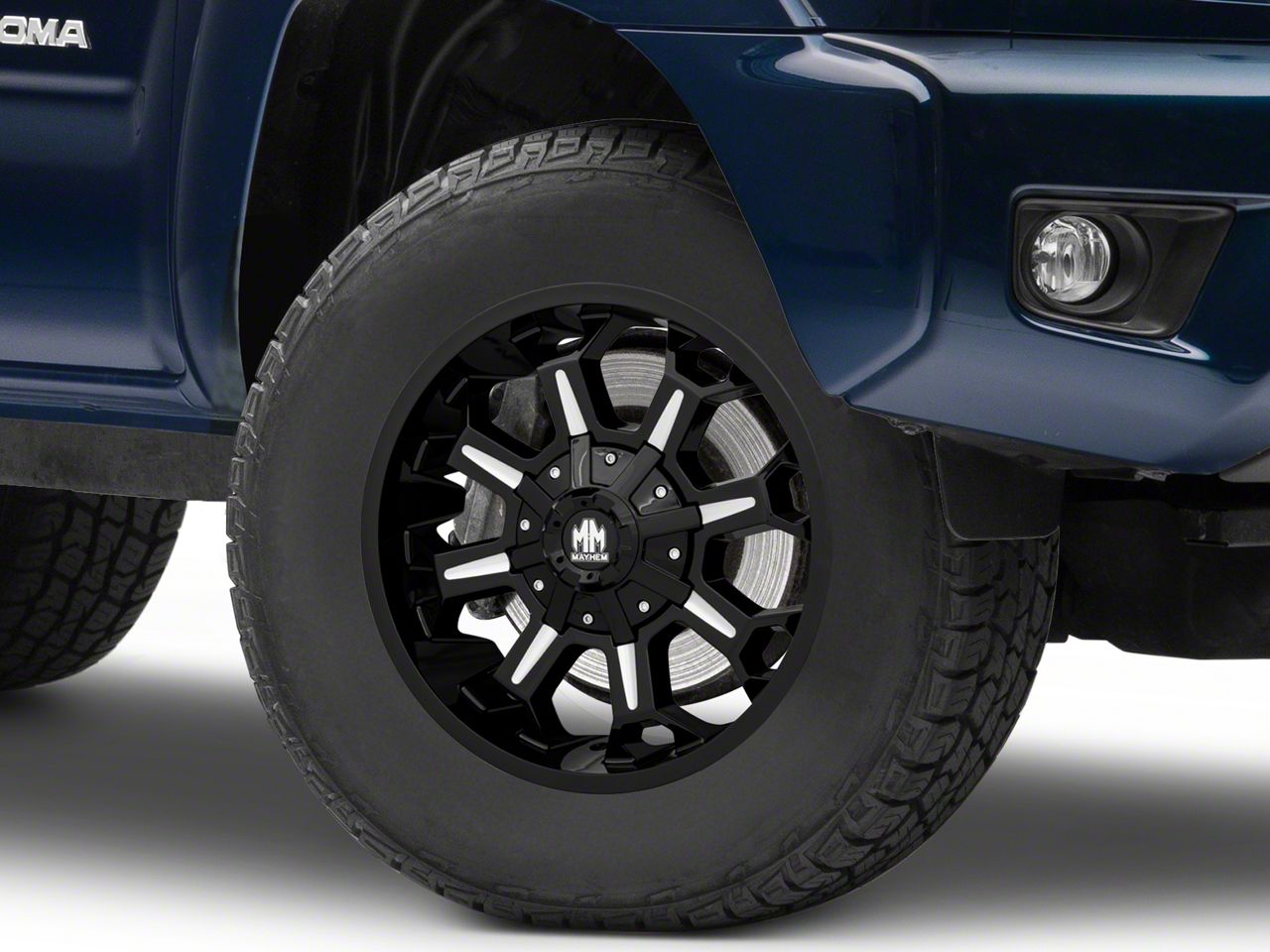Mayhem Wheels Tacoma Combat Gloss Black Milled 6-Lug Wheel; 17x9; -12mm ...