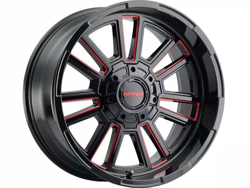 Mayhem Wheels Bronco Apollo Gloss Black with Prism Red 6-Lug Wheel ...