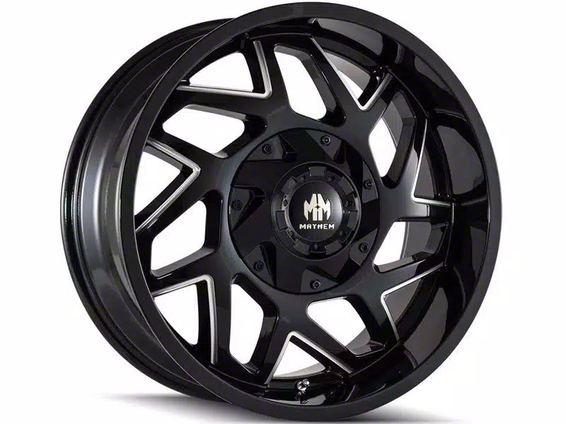 Mayhem Wheels Bronco Hatchet Gloss Black Milled 6-Lug Wheel; 20x10 ...