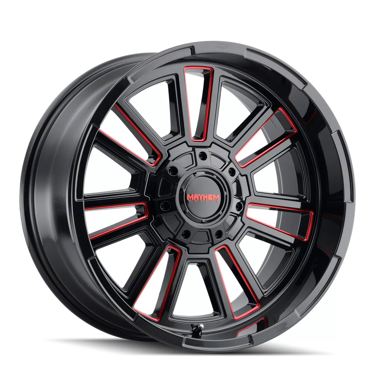 Mayhem Wheels Jeep Wrangler Apollo Gloss Black Milled with Prism Red ...