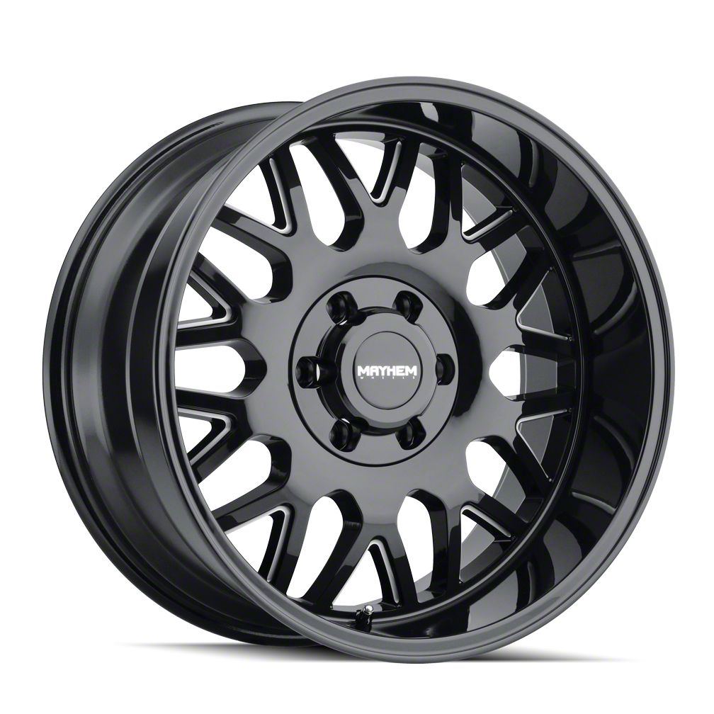 Mayhem Wheels Jeep Wrangler Tripwire Gloss Black Milled Wheel; 20x10 ...