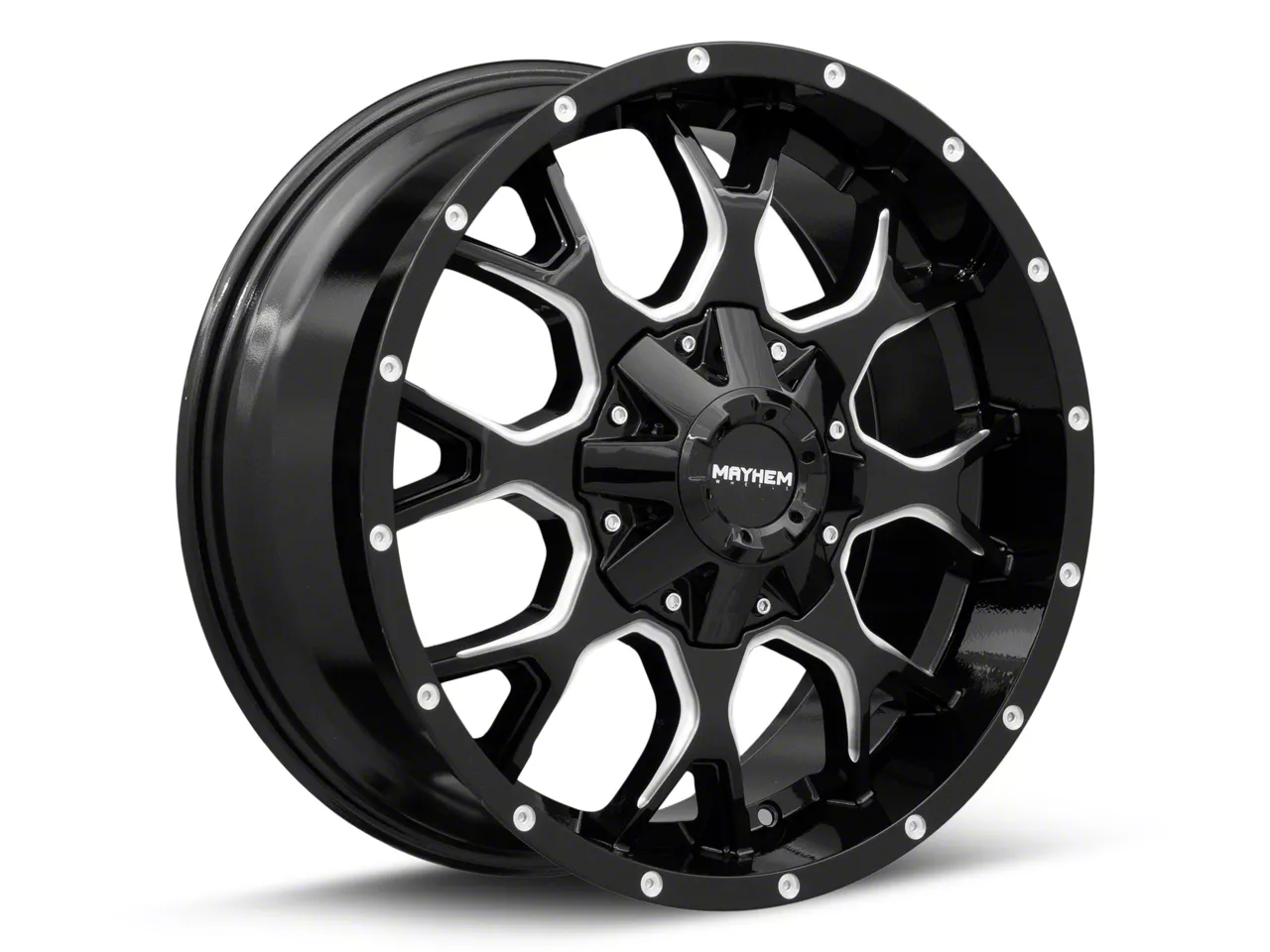 Mayhem Wheels Jeep Wrangler Warrior Gloss Black Milled Wheel; 20x9 ...
