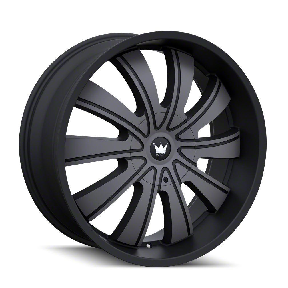Mazzi Jeep Wrangler Rolla Matte Black Machined with Dark Wheel; 24x9.5 ...