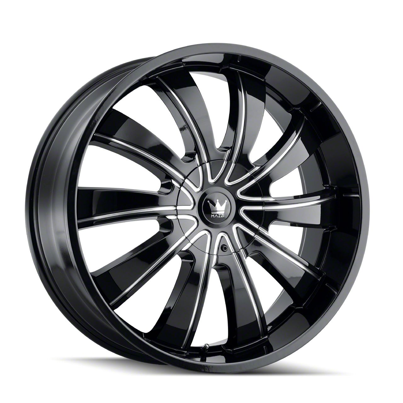 Mazzi Tundra Rolla Gloss Black Milled 6-Lug Wheel; 24x9.5; 30mm Offset ...