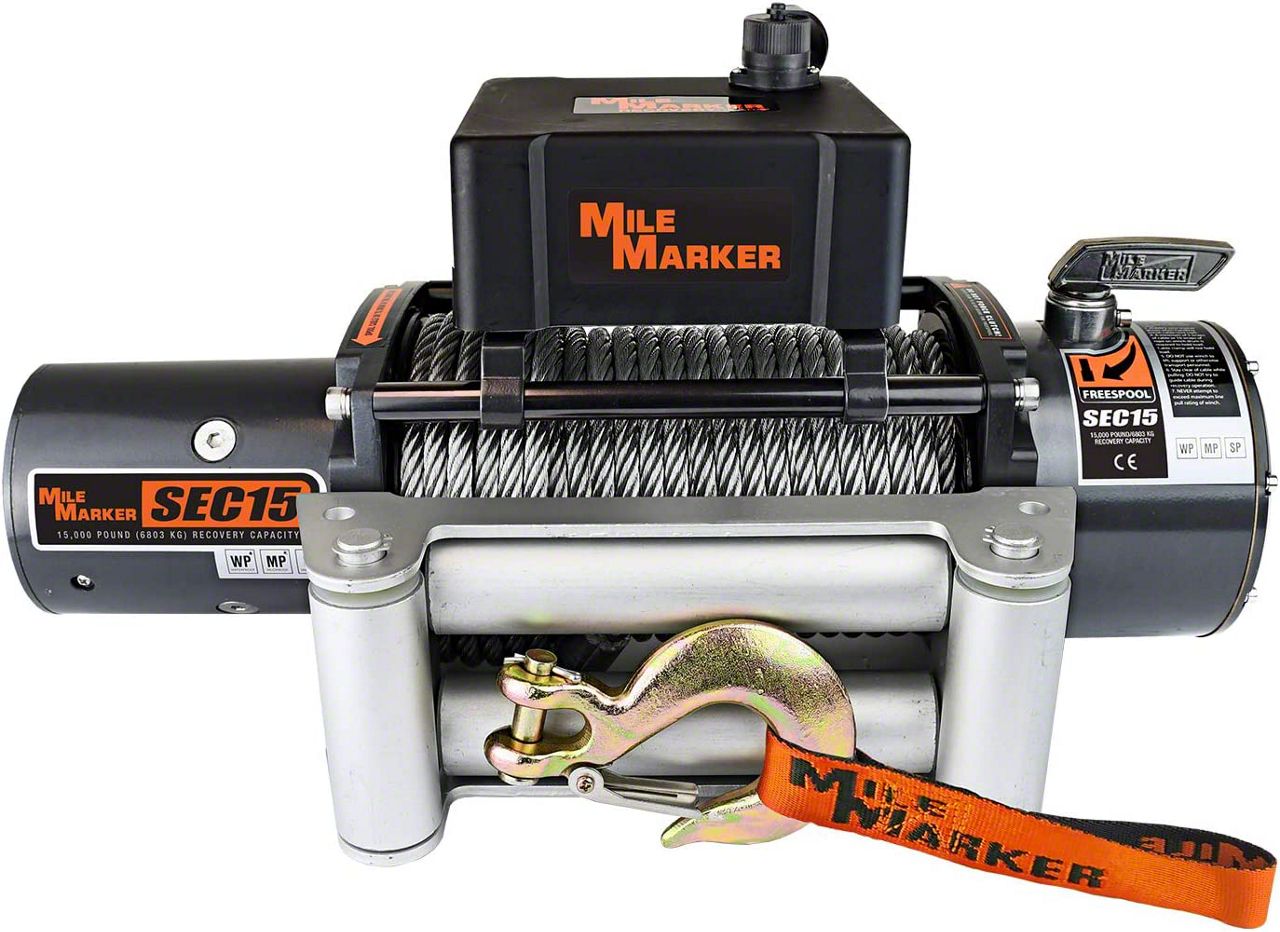 Mile Marker Toyota 4-Runner SEC15 15,000 lb. Winch with Steel Cable 76 ...