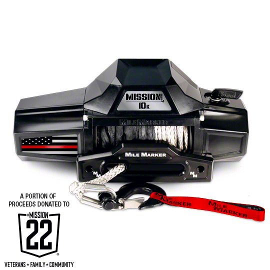 Mile Marker Jeep Gladiator 10,000 lb. Mission Winch Flag Series with ...