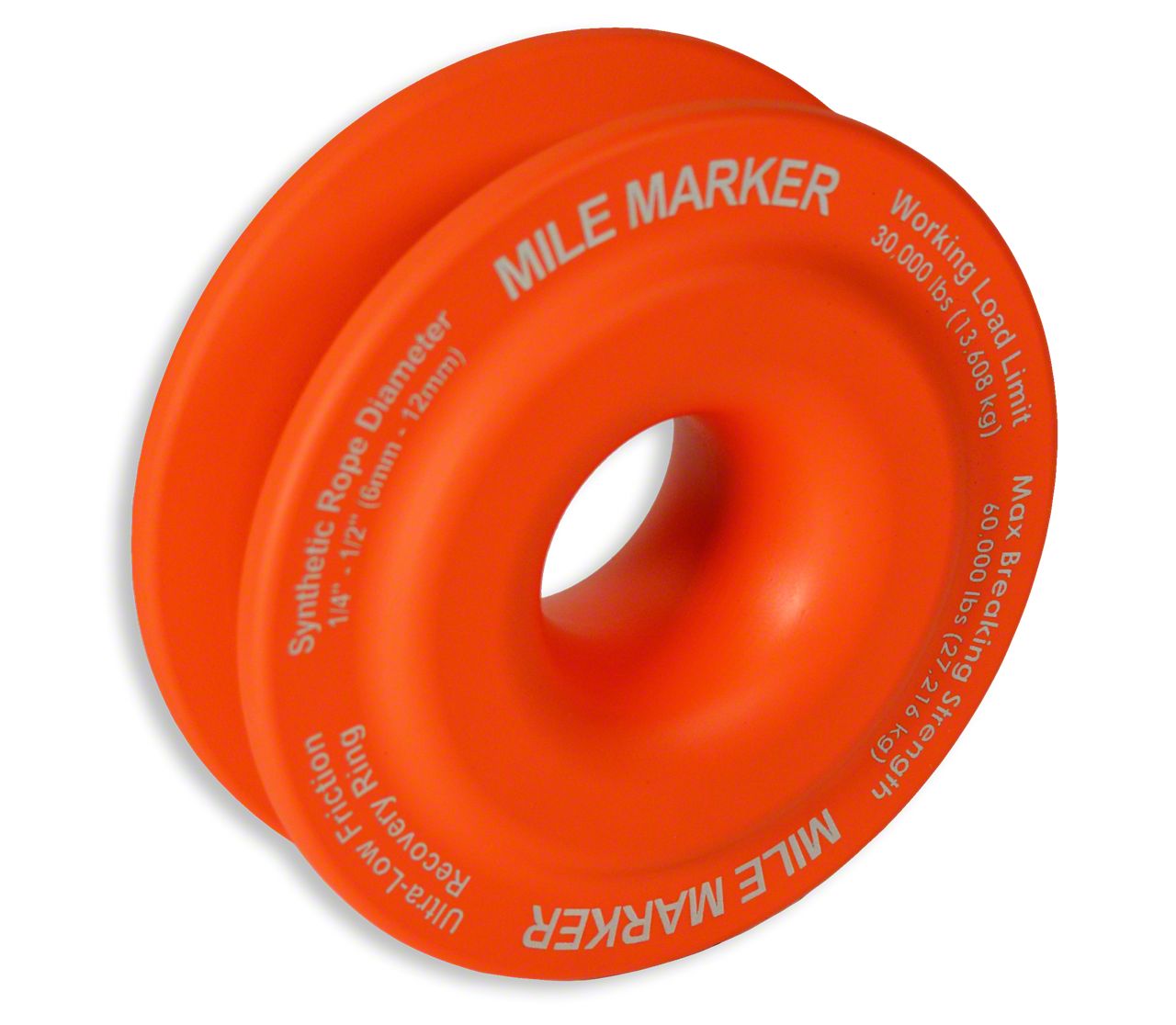 Mile Marker Jeep Gladiator Ultra-Low Friction Recovery Ring; Orange ...
