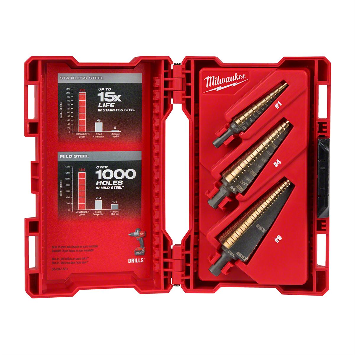 Milwaukee Tool Universal XT Cobalt Step Bit Kit; 3-Piece MLW48-89-9291 ...