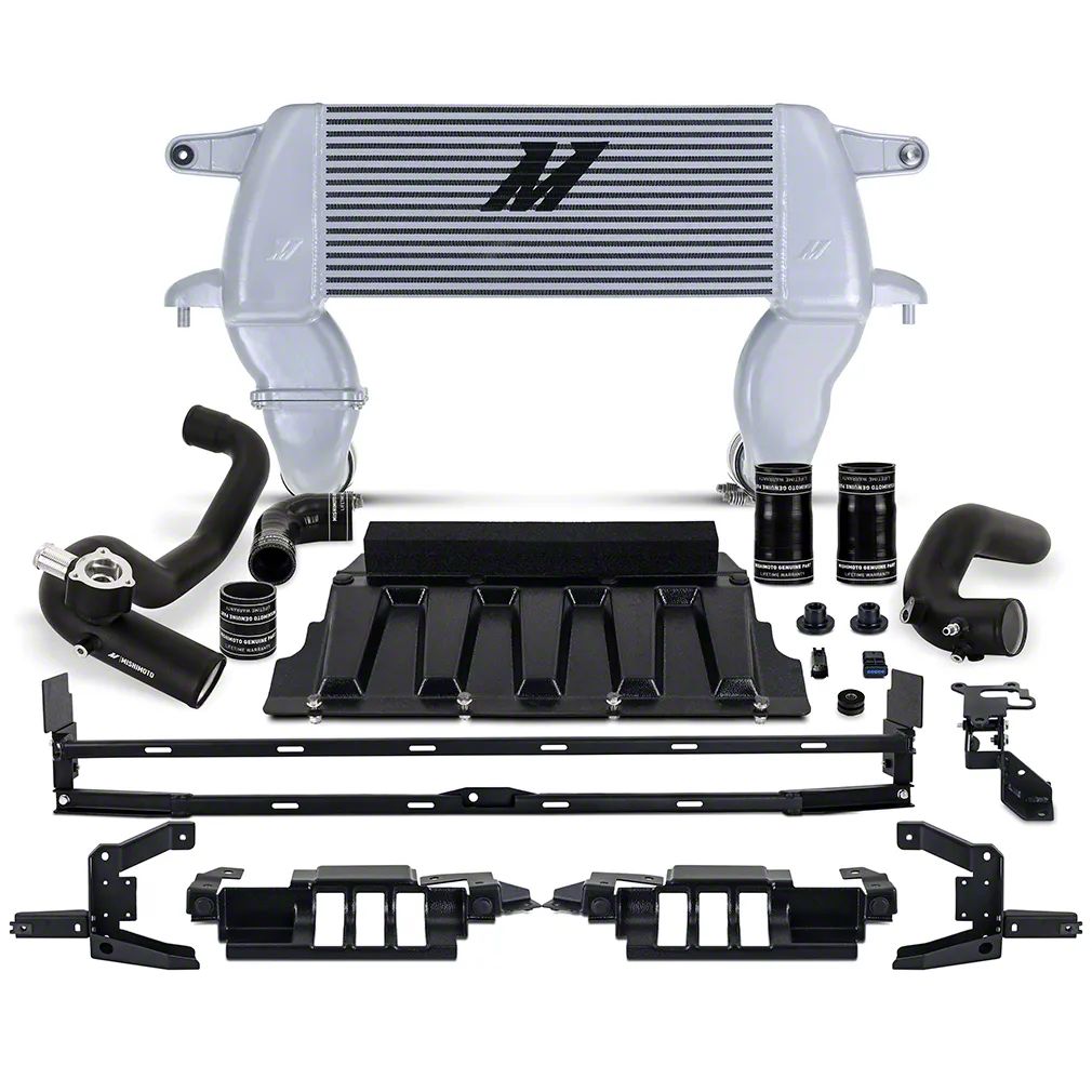 Mishimoto Bronco High-Mount Intercooler Kit with Black Piping; Silver ...