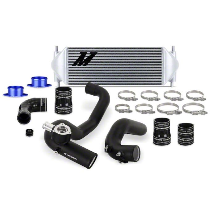 Mishimoto Bronco Performance Intercooler Kit with Black Piping; Silver ...