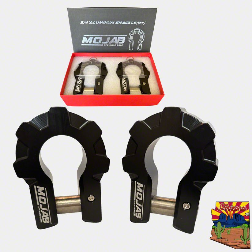 Mojab Offroad Jeep Gladiator 3/4-Inch Extreme Duty Aluminum Shackle Set ...