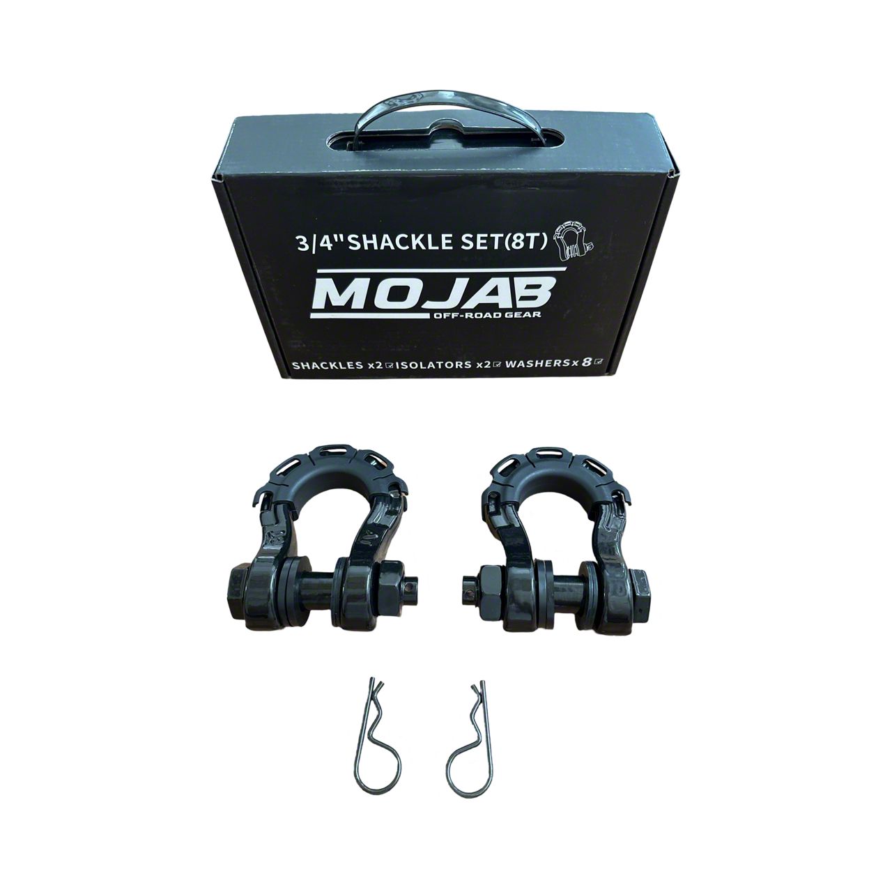 Mojab Offroad Jeep Gladiator 3/4-Inch Forged Steel D-Shackle Set; Black ...