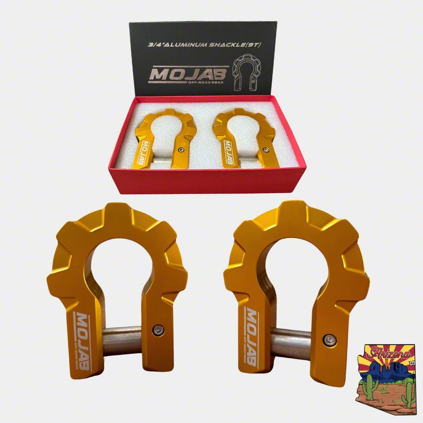 Mojab Offroad Jeep Wrangler 3/4-Inch Extreme Duty Aluminum Shackle Set ...