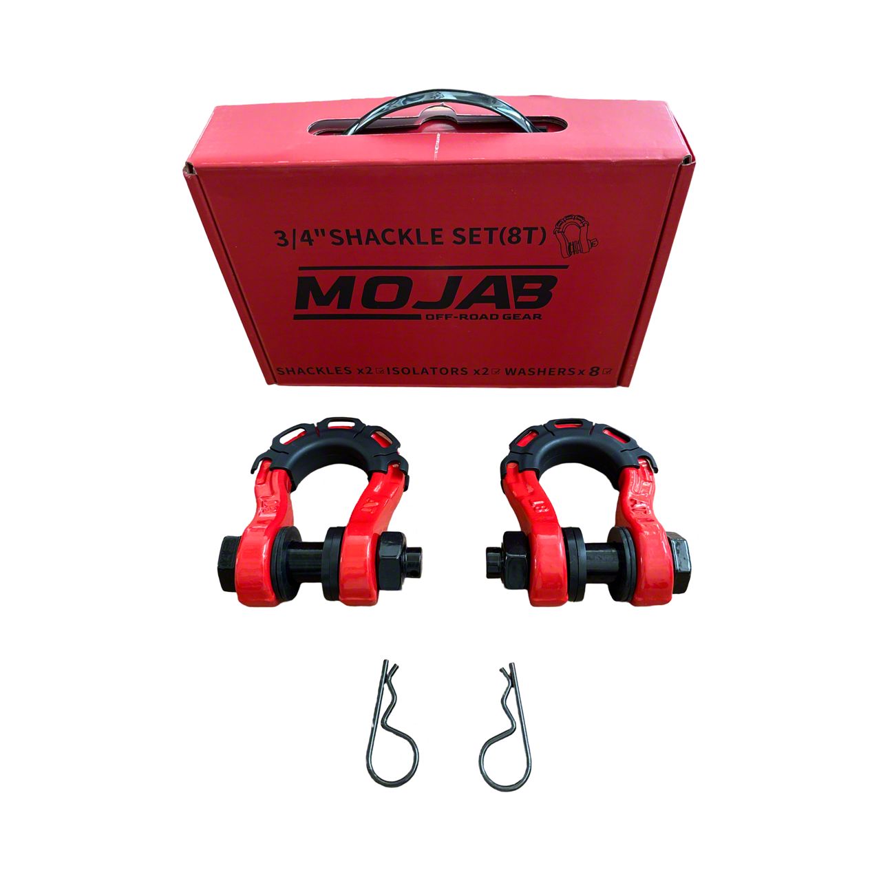 Mojab Offroad Jeep Wrangler 3/4-Inch Forged Steel D-Shackle Set; Blue ...