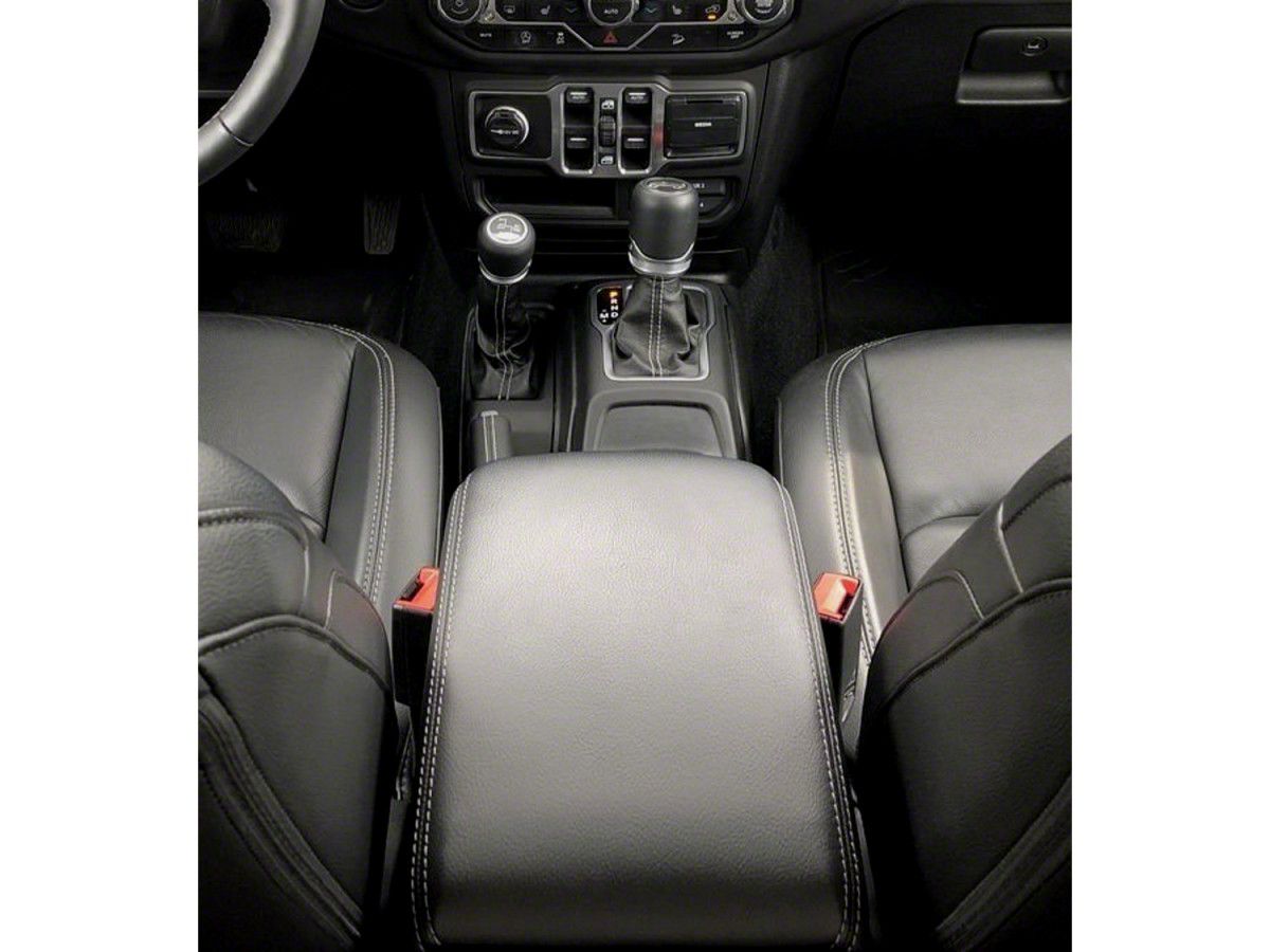Mopar Jeep Gladiator Center Console Armrest; Black Leather with White ...