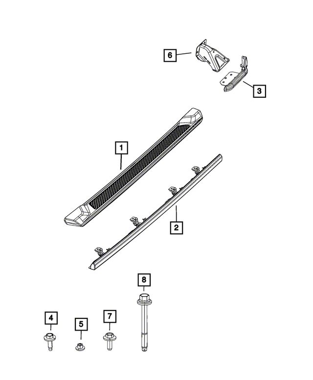 Mopar Jeep Gladiator Replacement Factory Side Step Bar; Passenger Side ...