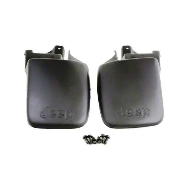 Mopar Jeep Wrangler Deluxe Molded Splash Guards with Jeep Logo; Rear ...