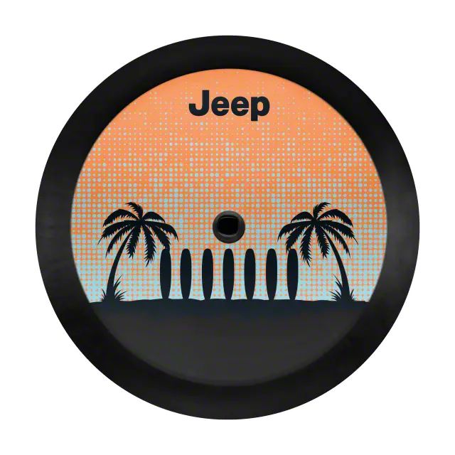 Mopar Jeep Wrangler Spare Tire Cover with Cali Coastal Jeep Logo for 32 ...