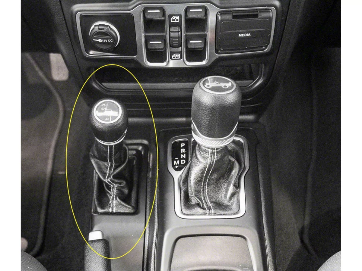 Mopar Jeep Wrangler Transfer Case Shift Knob and Boot; Black Leather ...