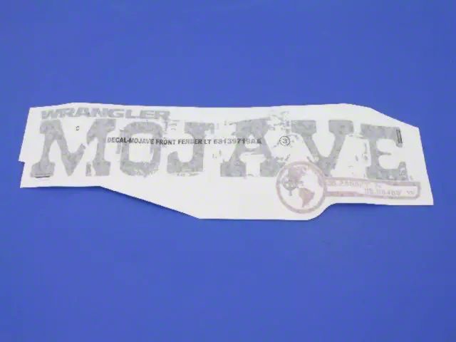 Mopar Jeep Wrangler Wrangler Mojave Fender Decal; Black 68139719AA (07 ...