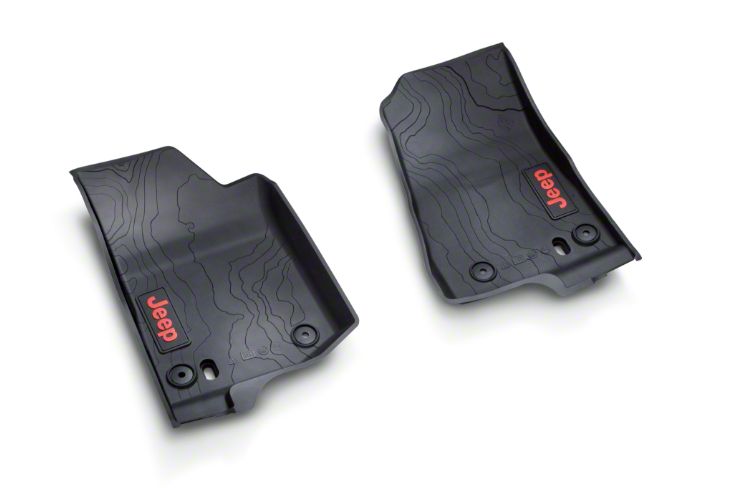 Mopar Jeep Wrangler All-Weather Front Floor Mats; Black 82216625AA (18 ...
