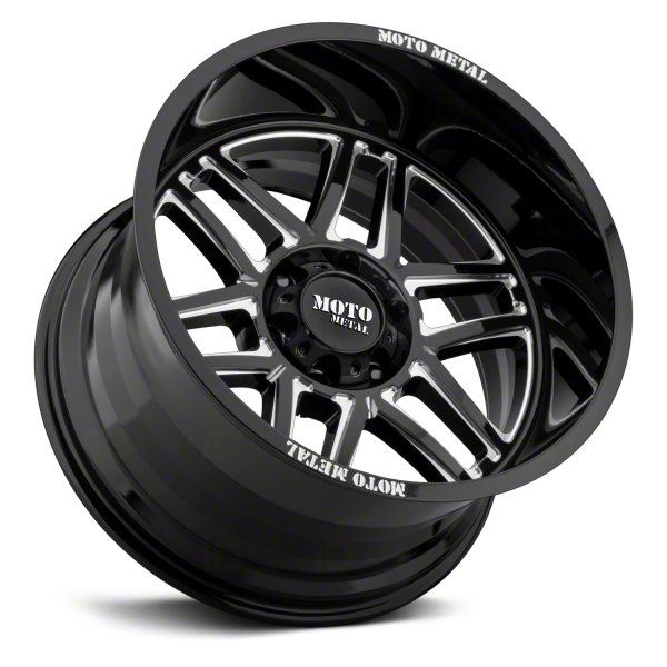 Moto Metal Titan Folsom Gloss Black Milled 6-Lug Wheel; 22x10; -18mm ...