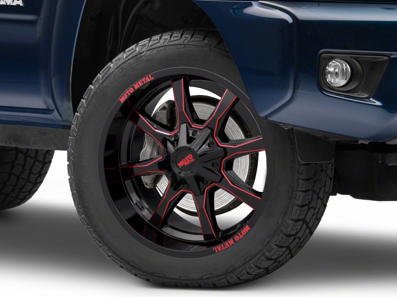 Moto Metal Tacoma MO970 Gloss Black Milled with Red Tint 6-Lug Wheel ...
