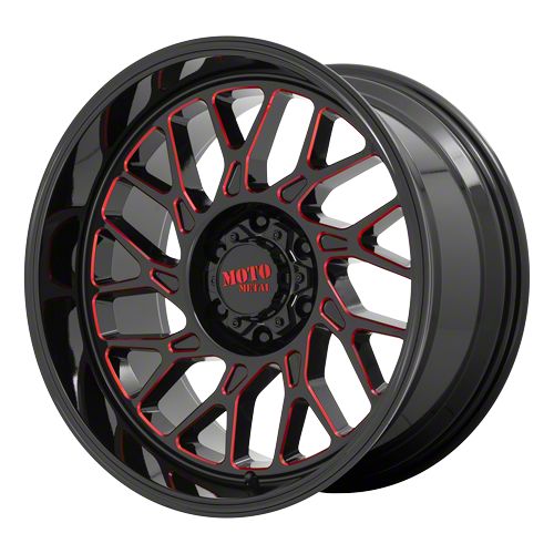 Moto Metal Tacoma MO805 Gloss Black Milled with Red Tint 6-Lug Wheel ...