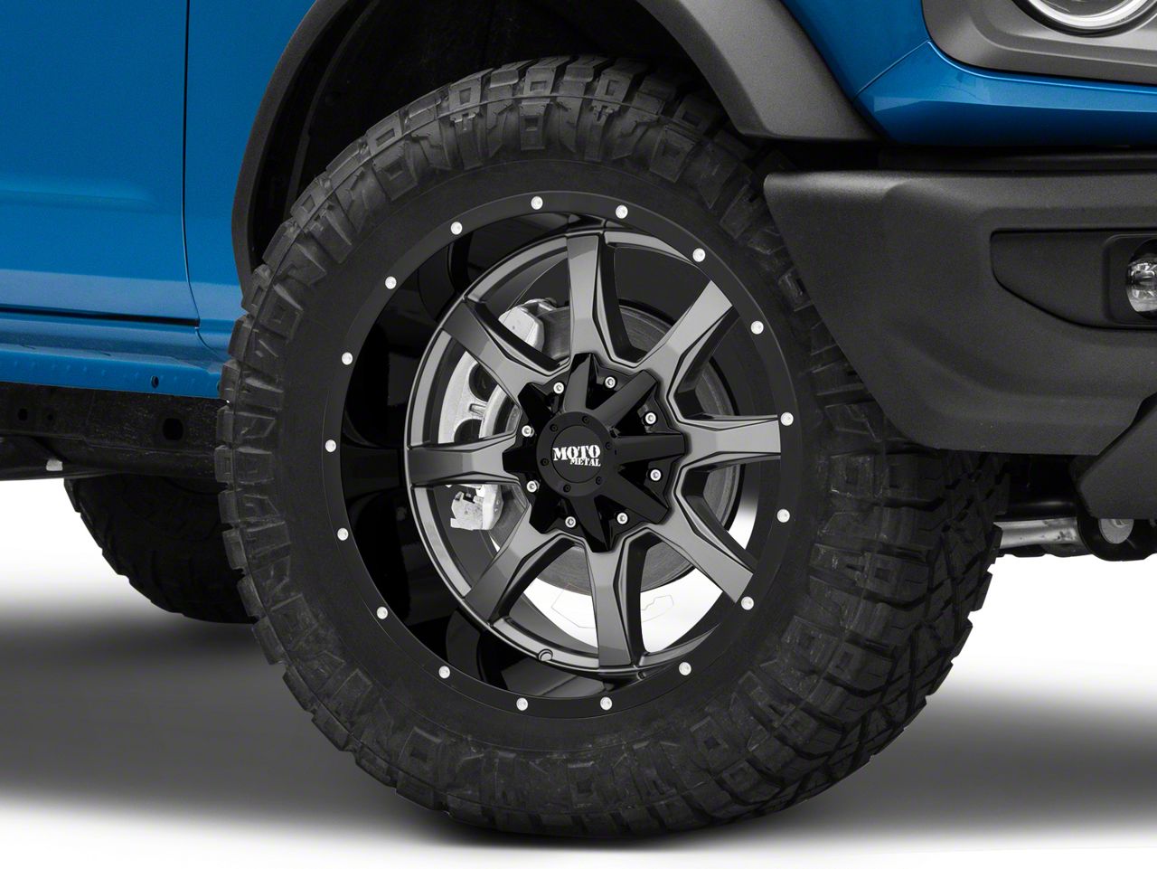 Moto Metal Bronco MO970 Gloss Gray with Gloss Black Lip 6-Lug Wheel ...