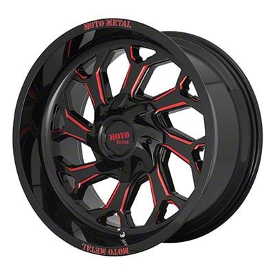 Moto Metal Bronco MO999 Gloss Black Milled with Red Tint 6-Lug Wheel ...