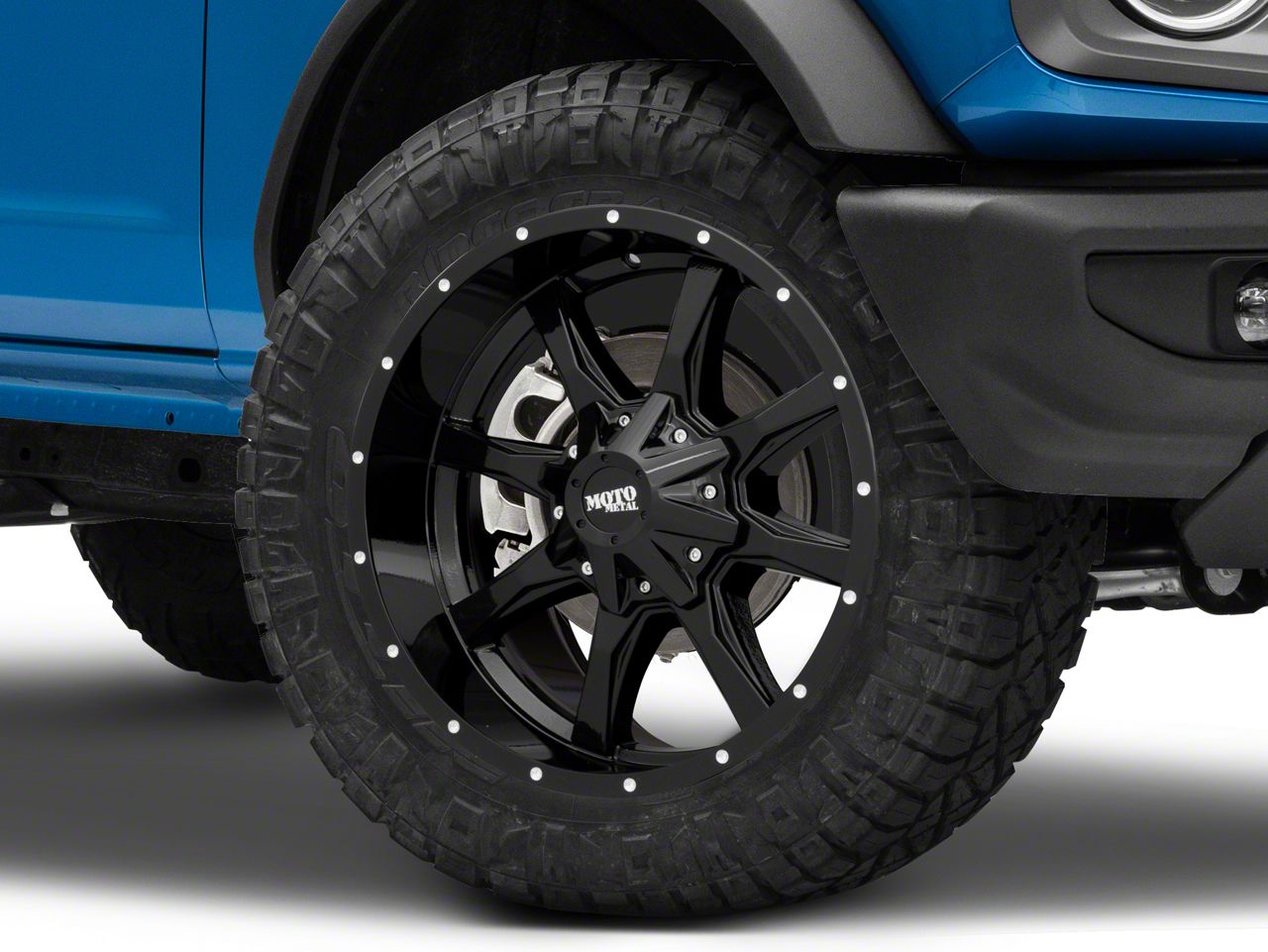 Moto Metal Bronco MO970 Gloss Black with Milled Lip 6-Lug Wheel; 20x9 ...