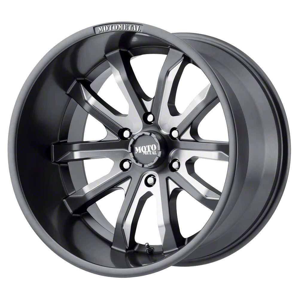 Moto Metal Frontier Dagger Satin Gray Milled 6-Lug Wheel; 20x9; 18mm ...