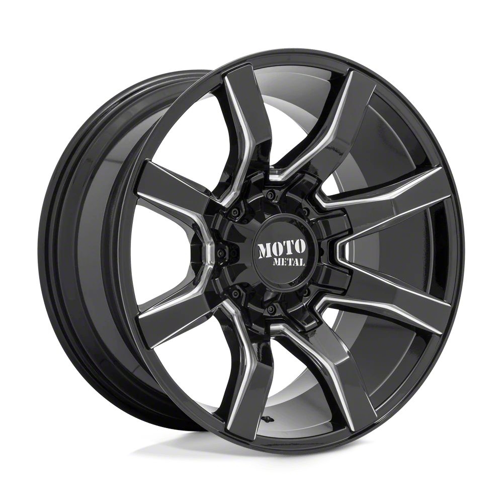 Moto Metal Frontier Spider Gloss Black Milled 6-Lug Wheel; 20x9; 18mm ...