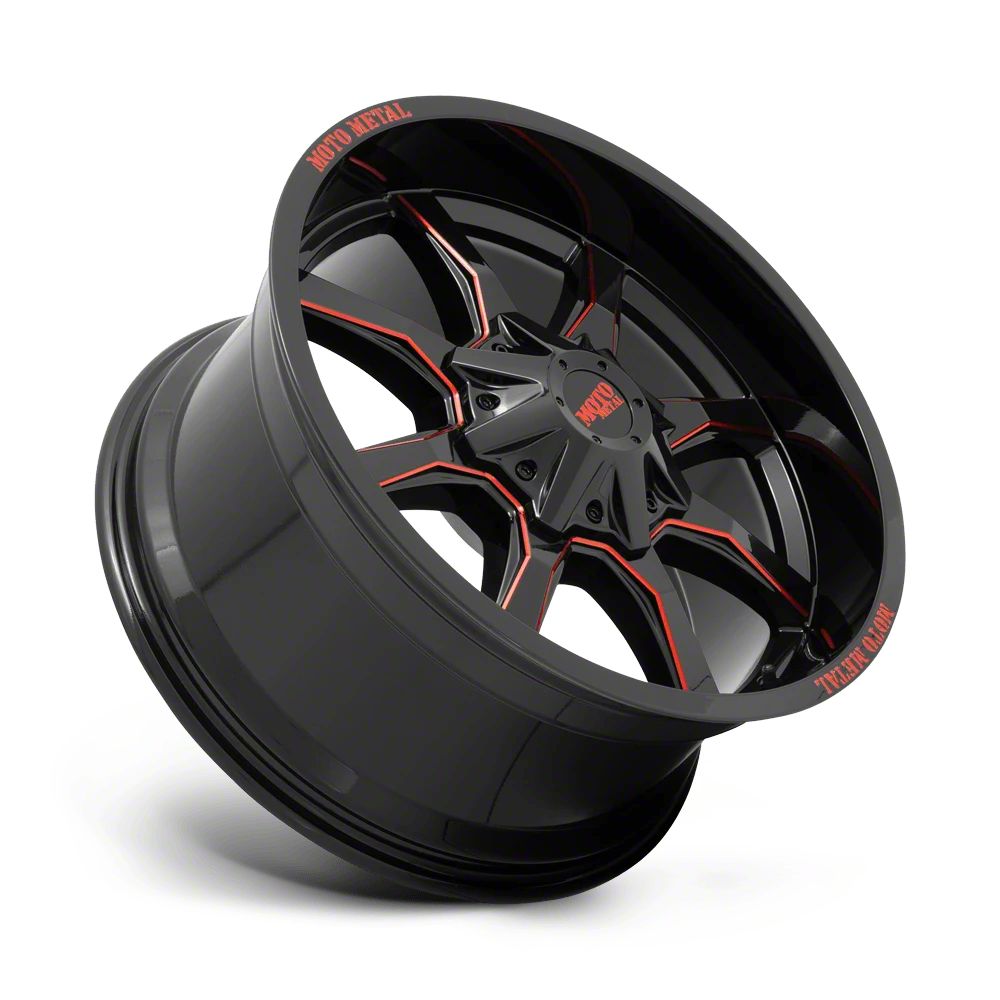 Moto Metal Jeep Gladiator MO970 Gloss Black Milled with Red Tint and ...