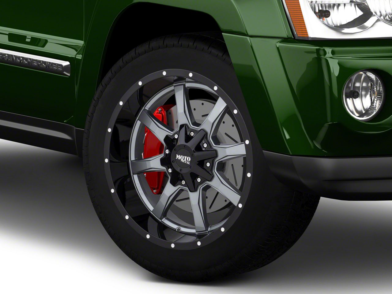 Moto Metal Jeep Grand Cherokee MO970 Gloss Gray with Gloss Black Lip ...