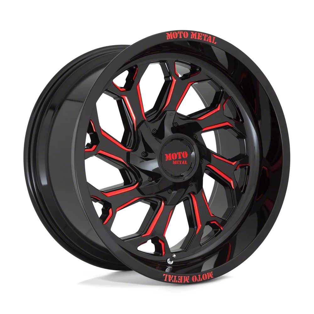 Moto Metal Jeep Wrangler MO999 Gloss Black Milled with Red Tint Wheel ...