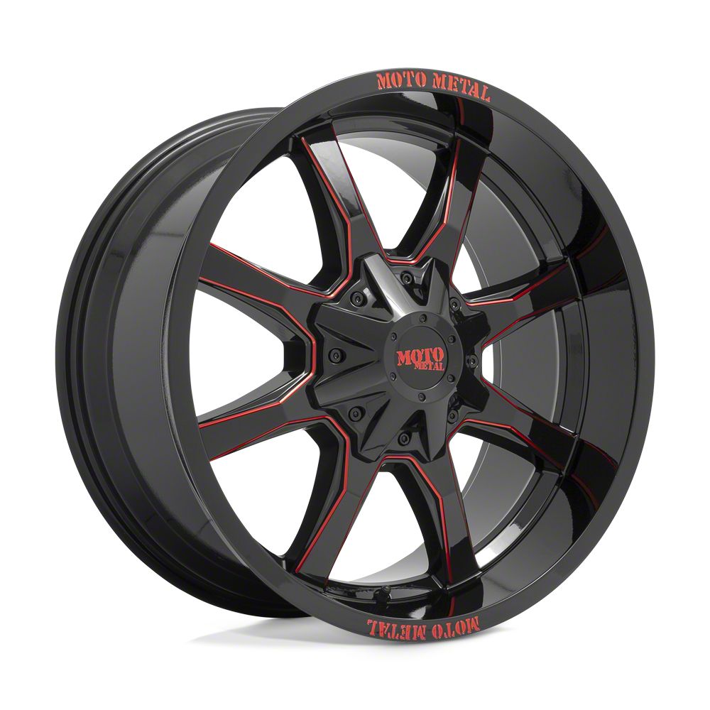 Moto Metal Jeep Wrangler MO970 Gloss Black Milled with Red Tint and ...