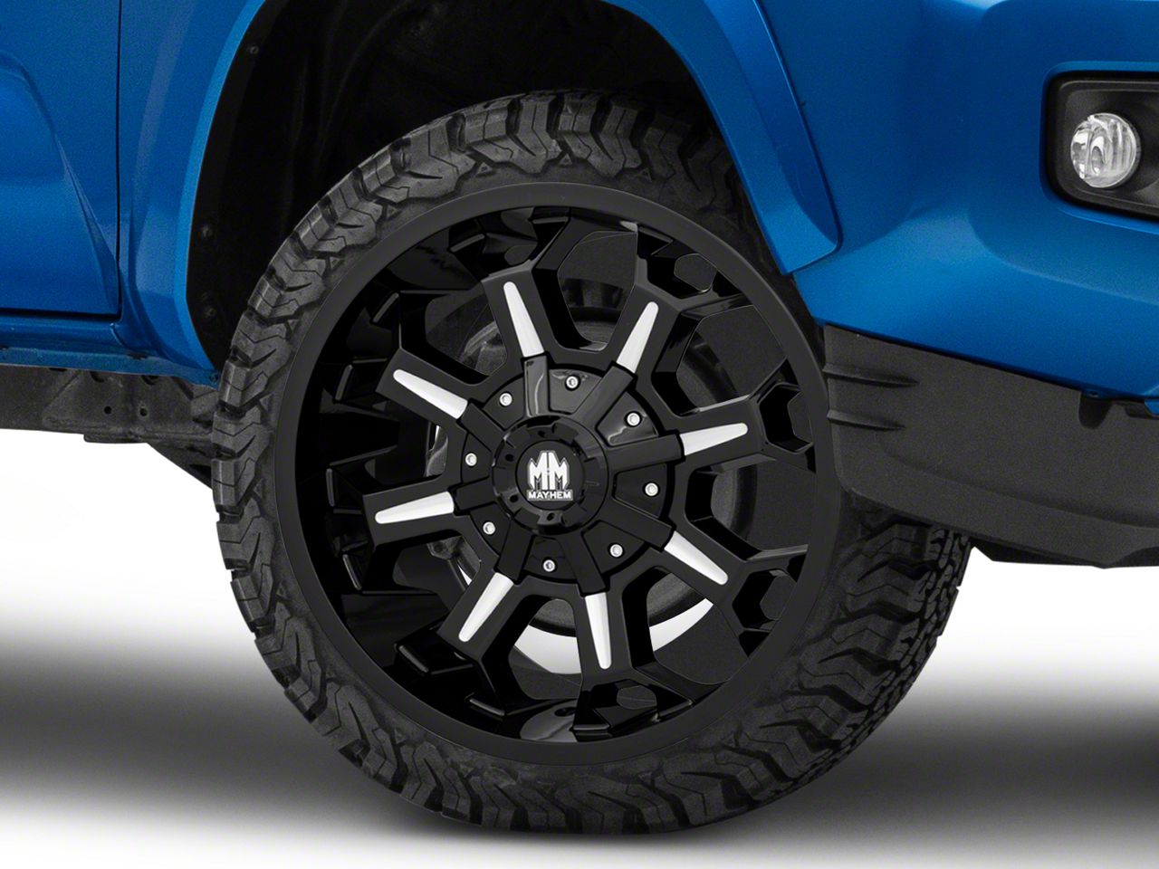 Moto Metal Tacoma Combat Gloss Black Milled 6-Lug Wheel; 22x12; -44mm ...