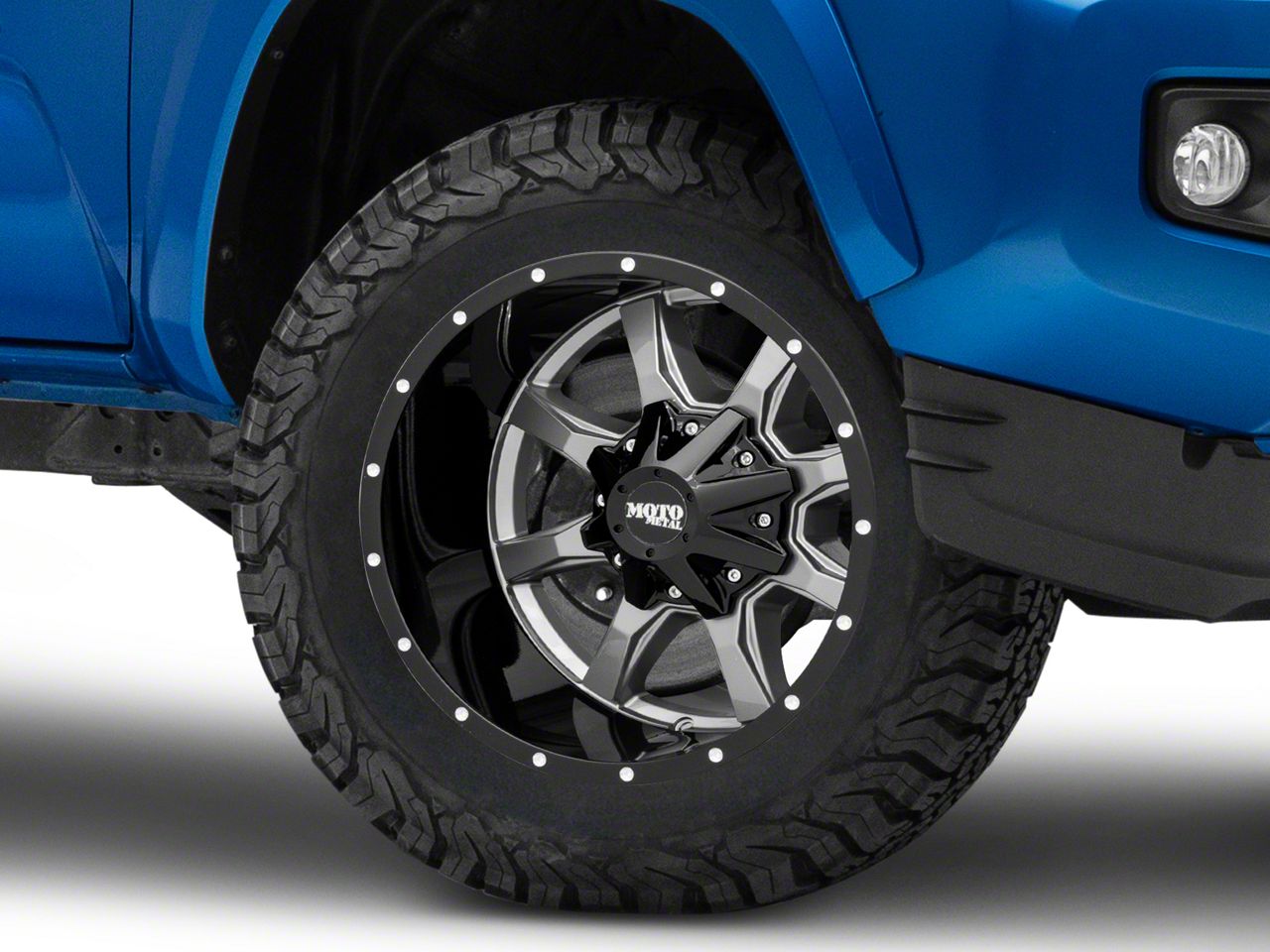 Moto Metal Tacoma MO970 Gloss Gray with Gloss Black Lip 6-Lug Wheel ...