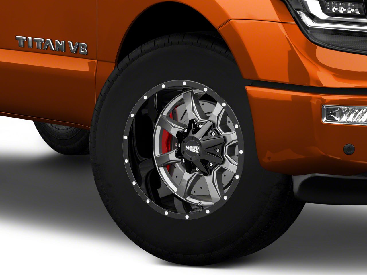 Moto Metal Titan MO970 Gloss Gray with Gloss Black Lip 6-Lug Wheel ...
