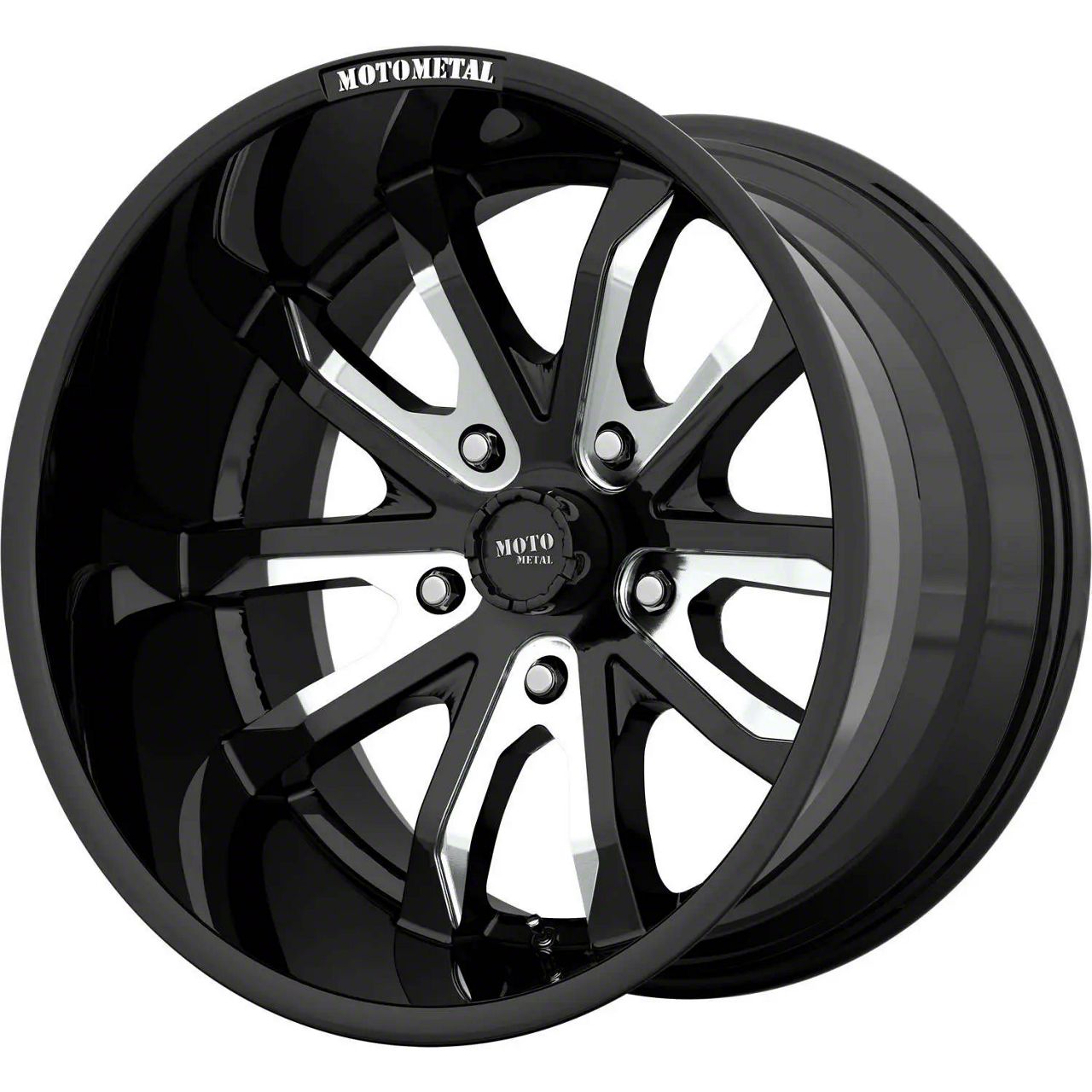 Moto Metal Tundra Dagger Gloss Black Milled 6-Lug Wheel; 22x10; -18mm ...
