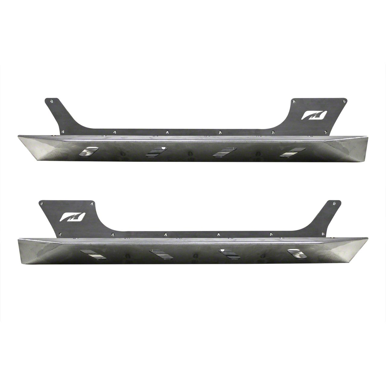 Motobilt Jeep Wrangler Rocker Guards with Step; Bare Steel MB1155 (18 ...