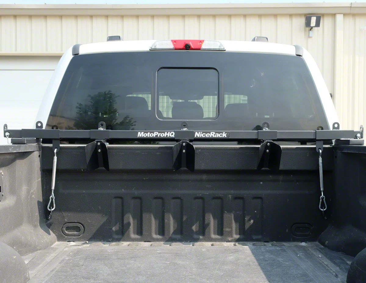 MotoPro HQ Tundra NiceRack Toyota Rail System 3-Motorcycle Truck Rack ...