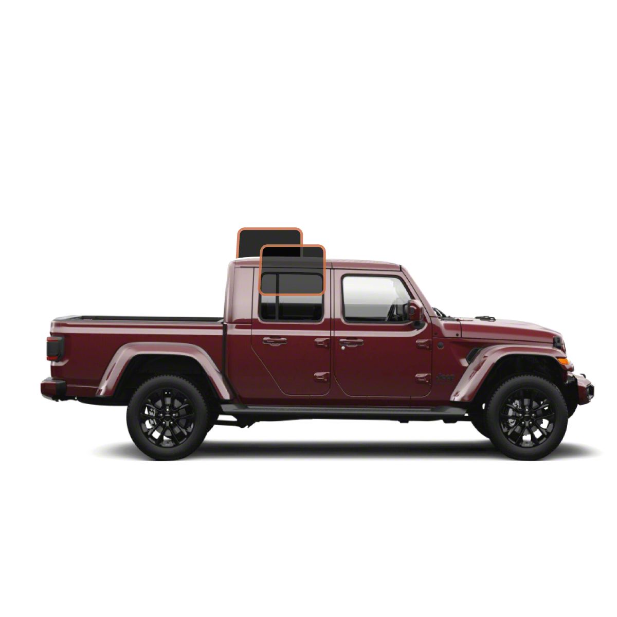 MotoShield Pro Jeep Gladiator Rear Driver/Passenger Window Tint; 5% ...