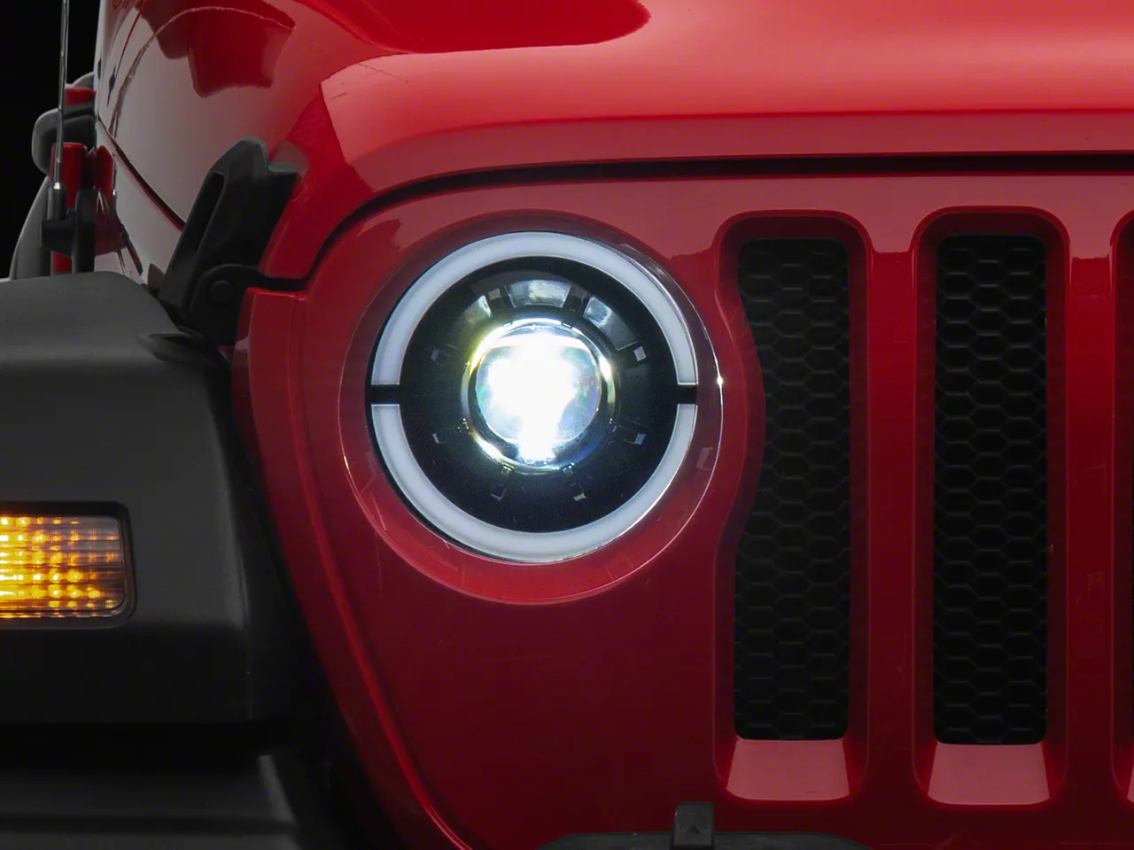 MP Concepts Jeep Wrangler Apollo LED Headlights; Black Housing; Clear ...