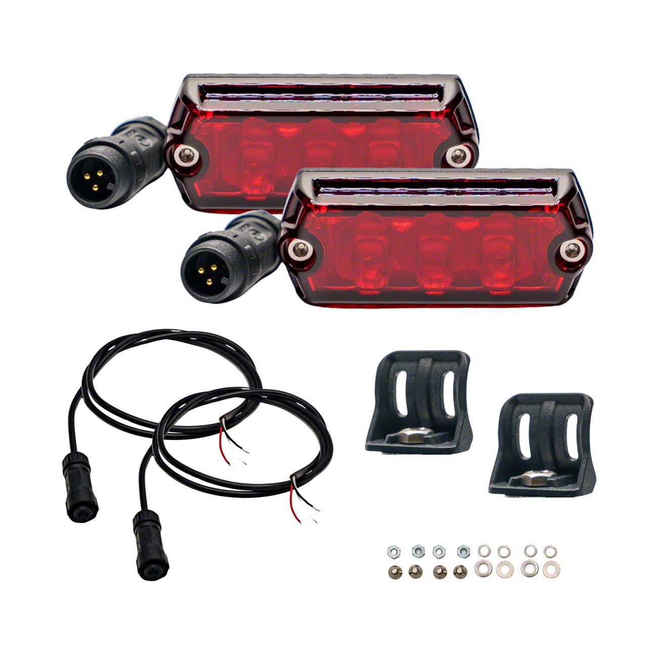 Nacho Offroad Technology Jeep Gladiator NANO Red LED Lights; Scene Beam ...