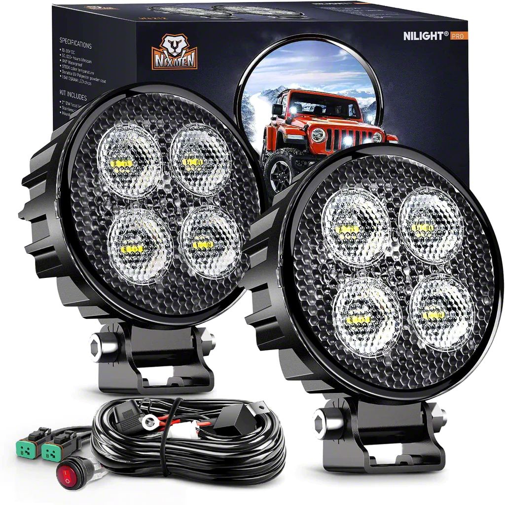 Toyota 4-Runner 3-Inch Round LED Pod Lights; Flood Beam (Universal ...