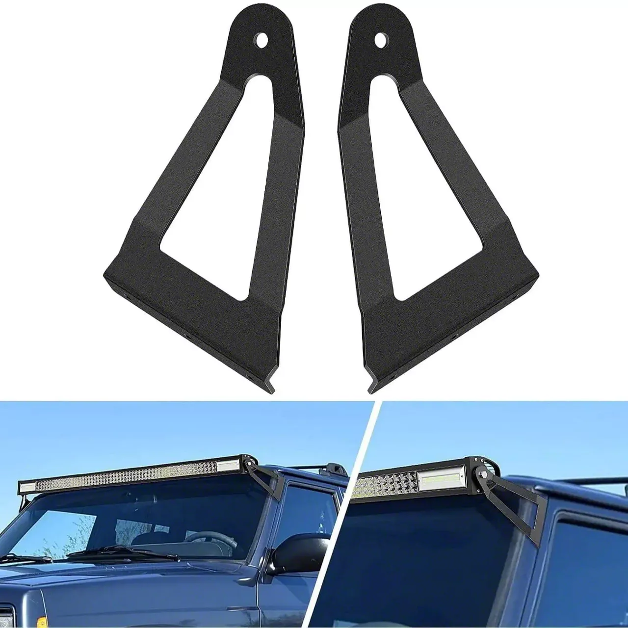 Jeep Cherokee 52-Inch Curved Light Bar Windshield Mounting Brackets (84 ...