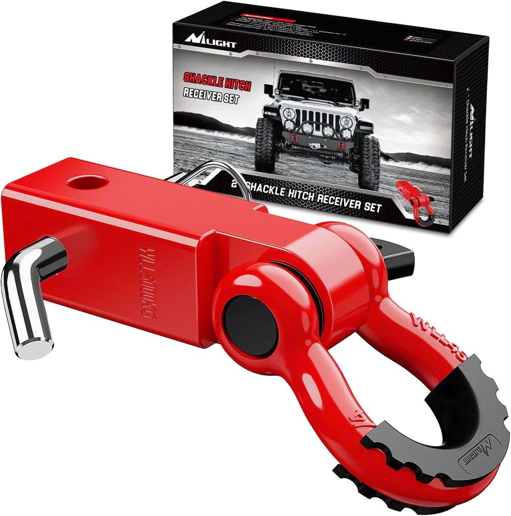Jeep Gladiator 2-Inch Shackle Hitch Receiver with 3/4-Inch D-Ring; Red ...