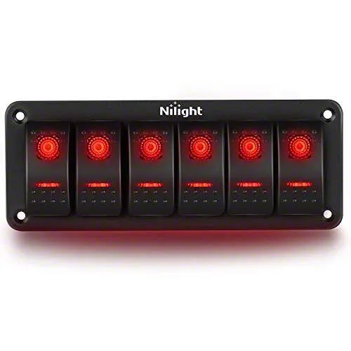 Jeep Gladiator 6-Gang Aluminum Rocker Switch Panel with Rocker Switches ...